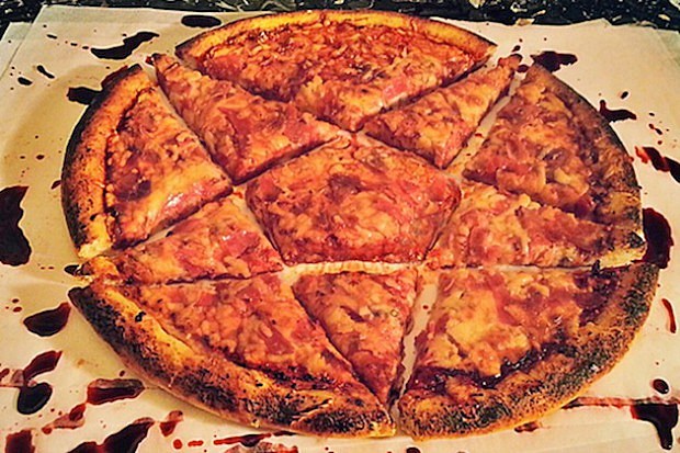 The blood-soaked Slayer pizza is real