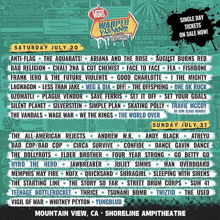 Warped Tour adds more bands and tickets, reveals daily CA lineup